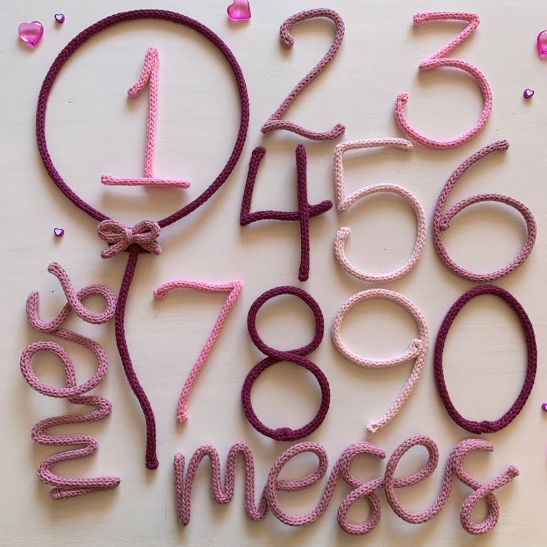 Plantillas De Números Para Tricotin/descarga Digital/ Kit Meses/ Icord ...