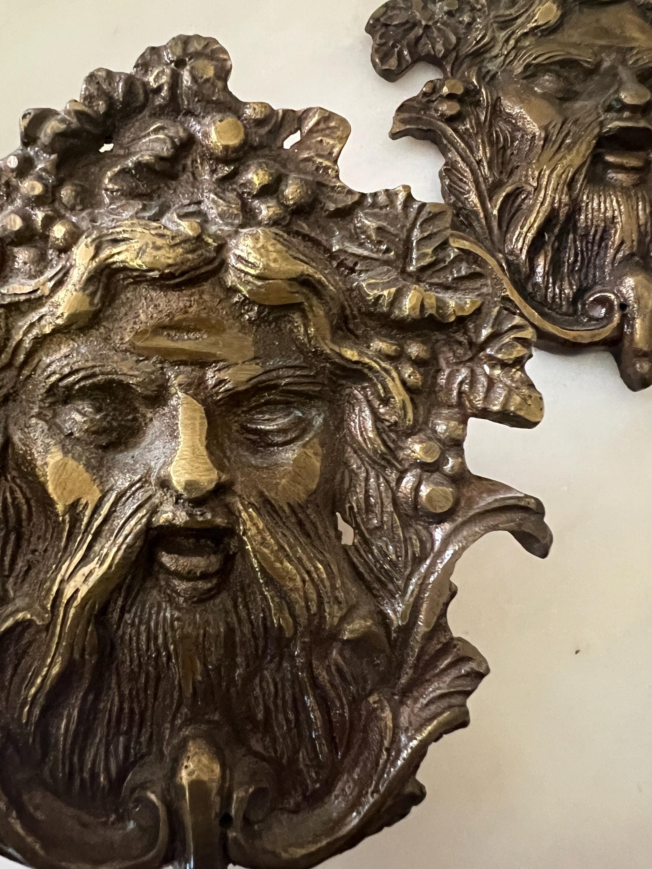Victorian Style Metal Brass Bronze Plaque Ornament Faces / Head - Etsy