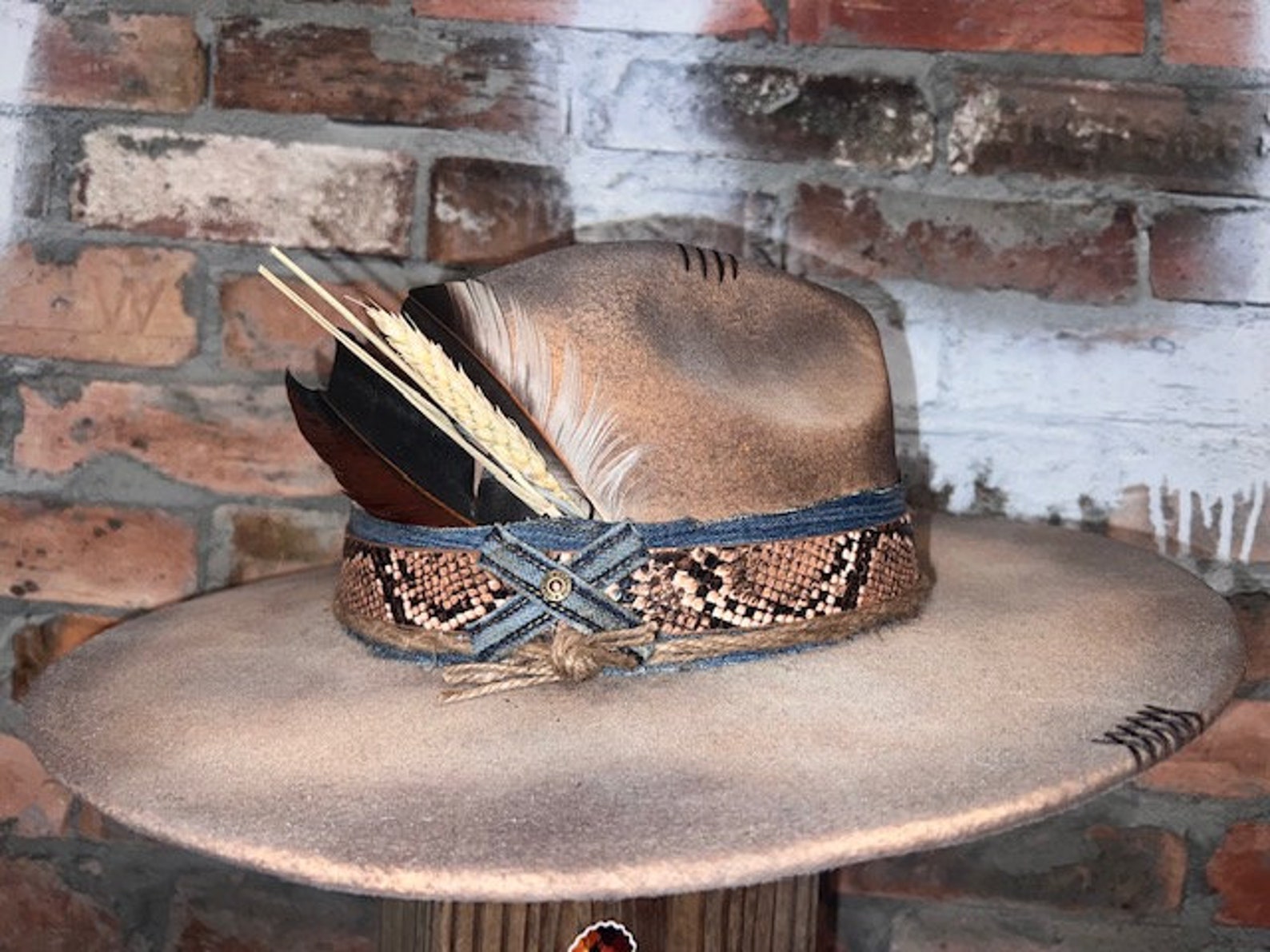 Copperhead Road Custom Burned Hat, Western Wide Brim, Cowboy Hat - Etsy