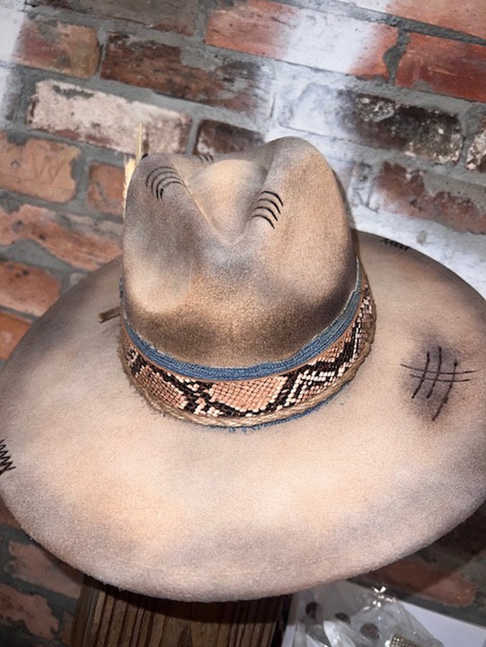 Copperhead Road Custom Burned Hat, Western Wide Brim, Cowboy Hat - Etsy