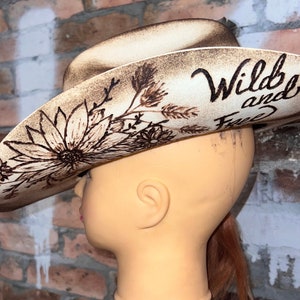 Wild and Free-custom Cowboy Style Wool Hat. - Etsy