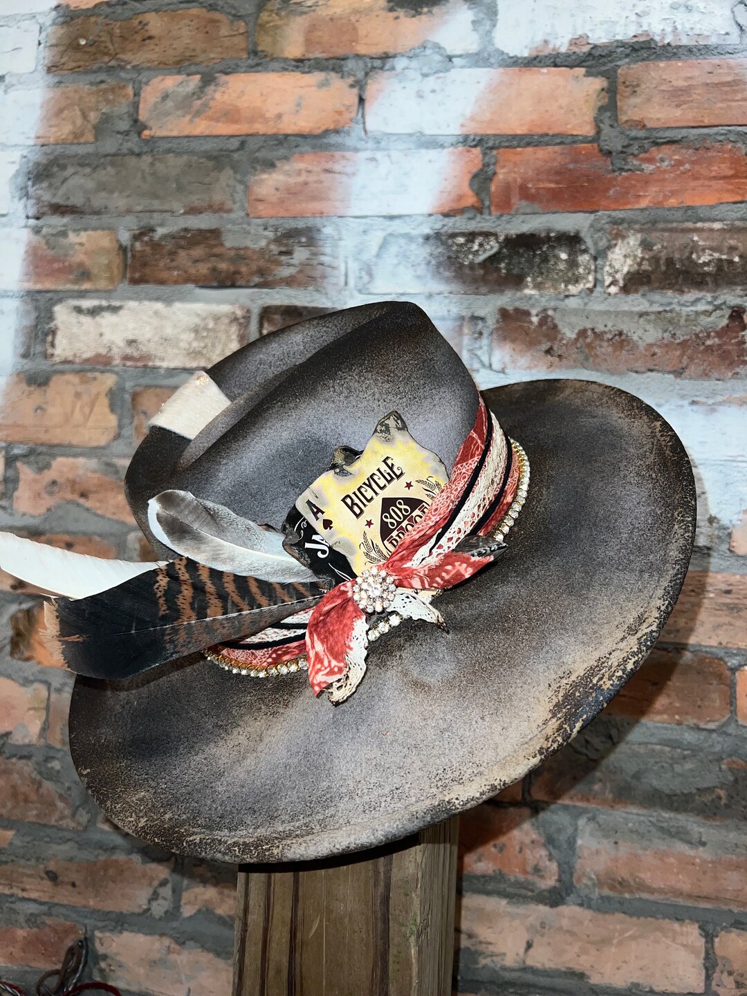 Grit and Glamor (western Style Custom Burned, Distressed Cowgirl Hat ...