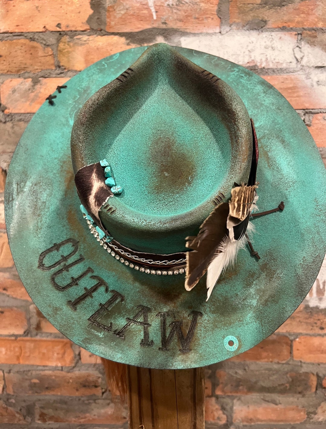 Outlaw Country Turquoise Custom Wool Rancher Hat - Etsy