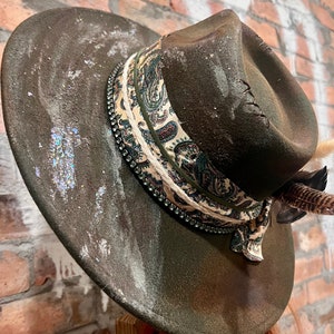 Unique Sutton Rancher Hat Handcrafted With Custom Burned Design Cowgirl ...