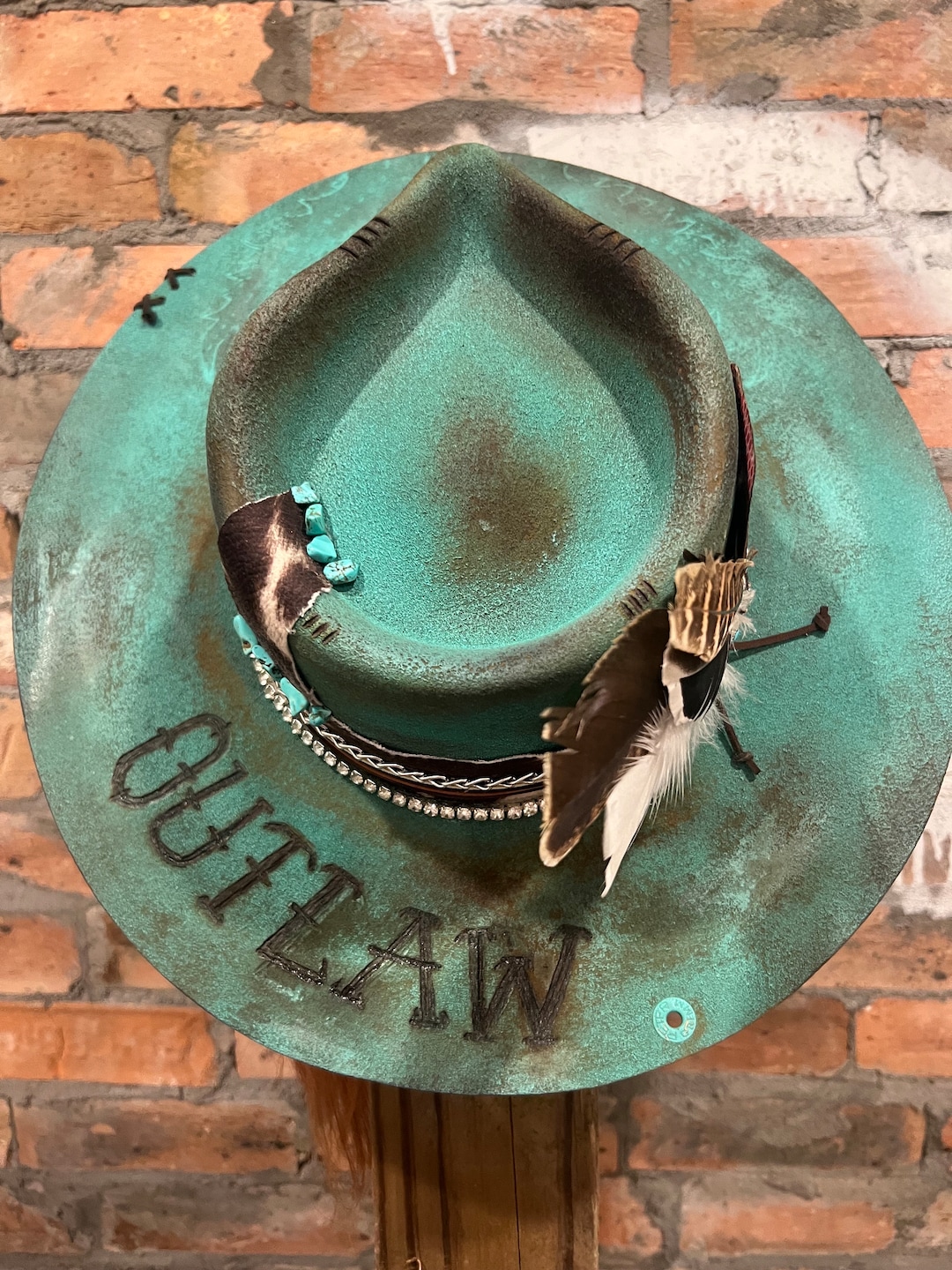 Outlaw Country Turquoise Custom Wool Rancher Hat - Etsy