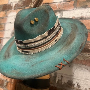 Outlaw Country Turquoise Custom Wool Rancher Hat - Etsy