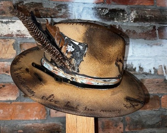 Custom Hand Burned Hat Hand Burned Cowgirl Hat Custom Branded Hat Hat Western Hat Cowboy Hat ...