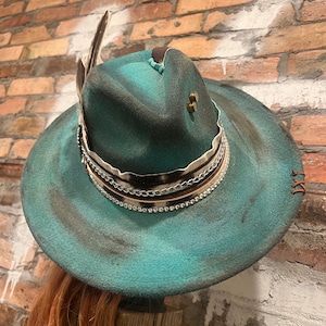 Outlaw Country Turquoise Custom Wool Rancher Hat - Etsy