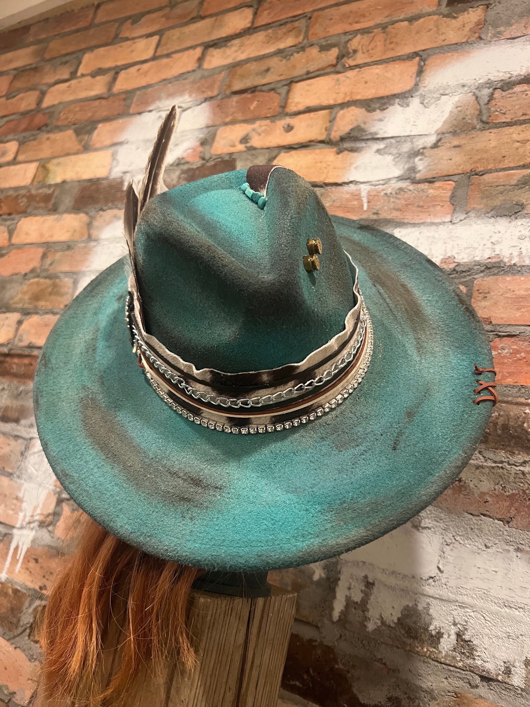Outlaw Country Turquoise Custom Wool Rancher Hat - Etsy