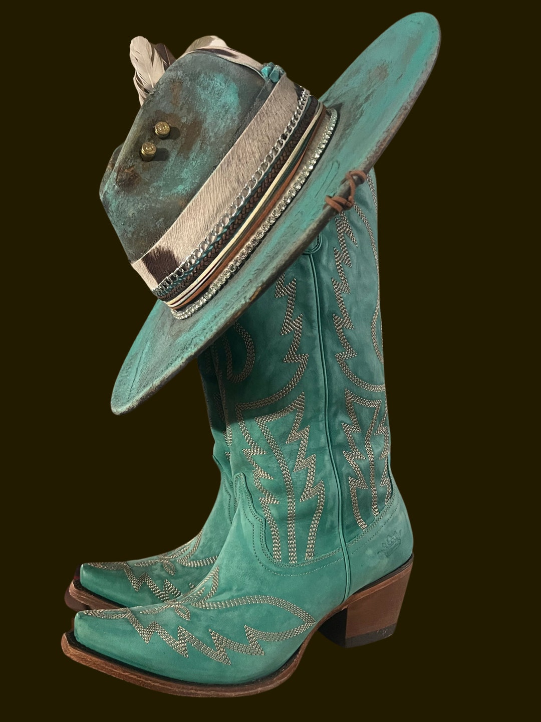 Outlaw Country Turquoise Custom Wool Rancher Hat - Etsy