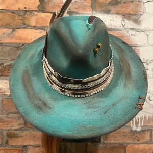 Outlaw Country Turquoise Custom Wool Rancher Hat - Etsy