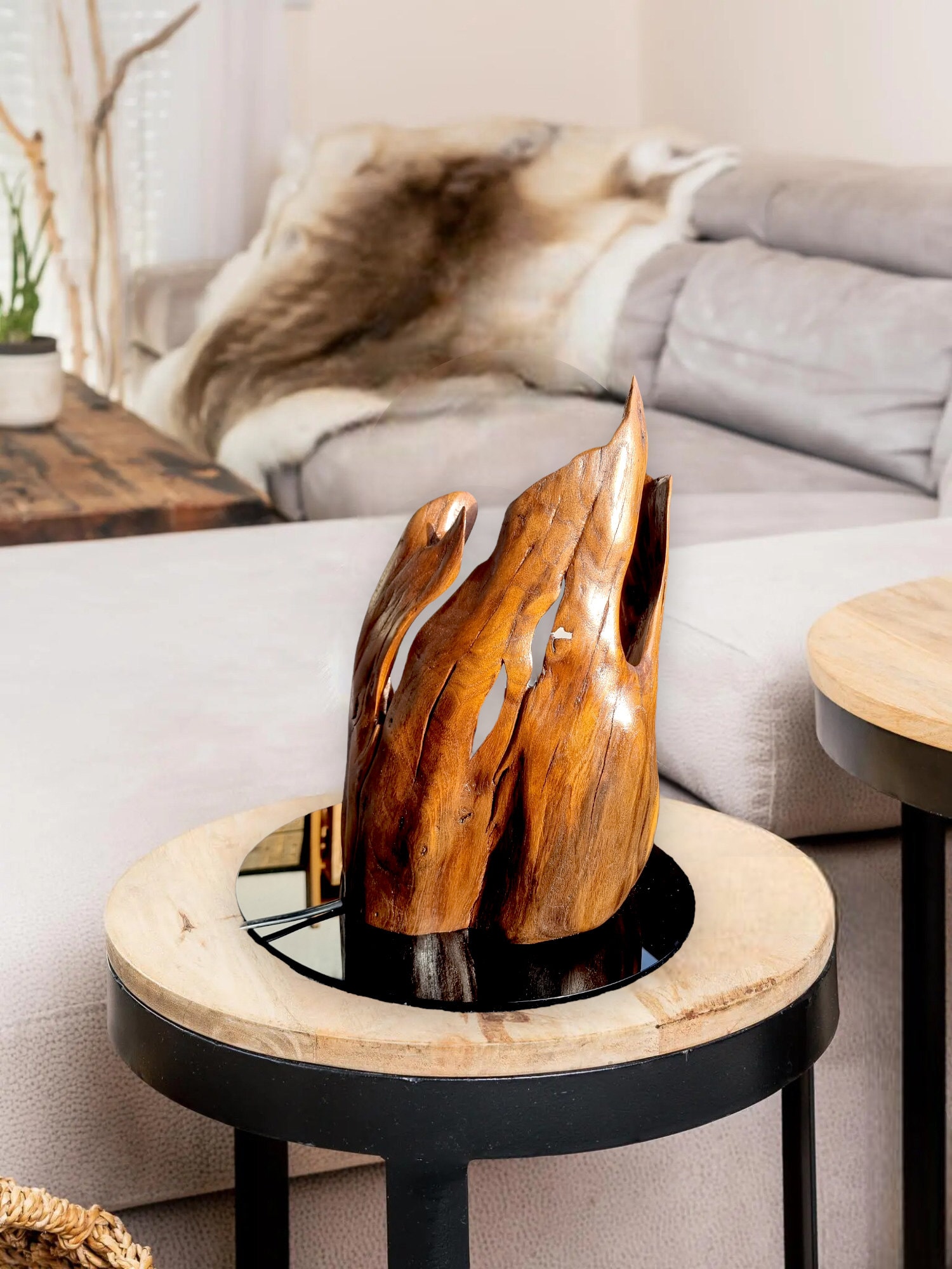 Handmade Designer Lamp Solid Oak Vintage Connected Bulb and - Etsy