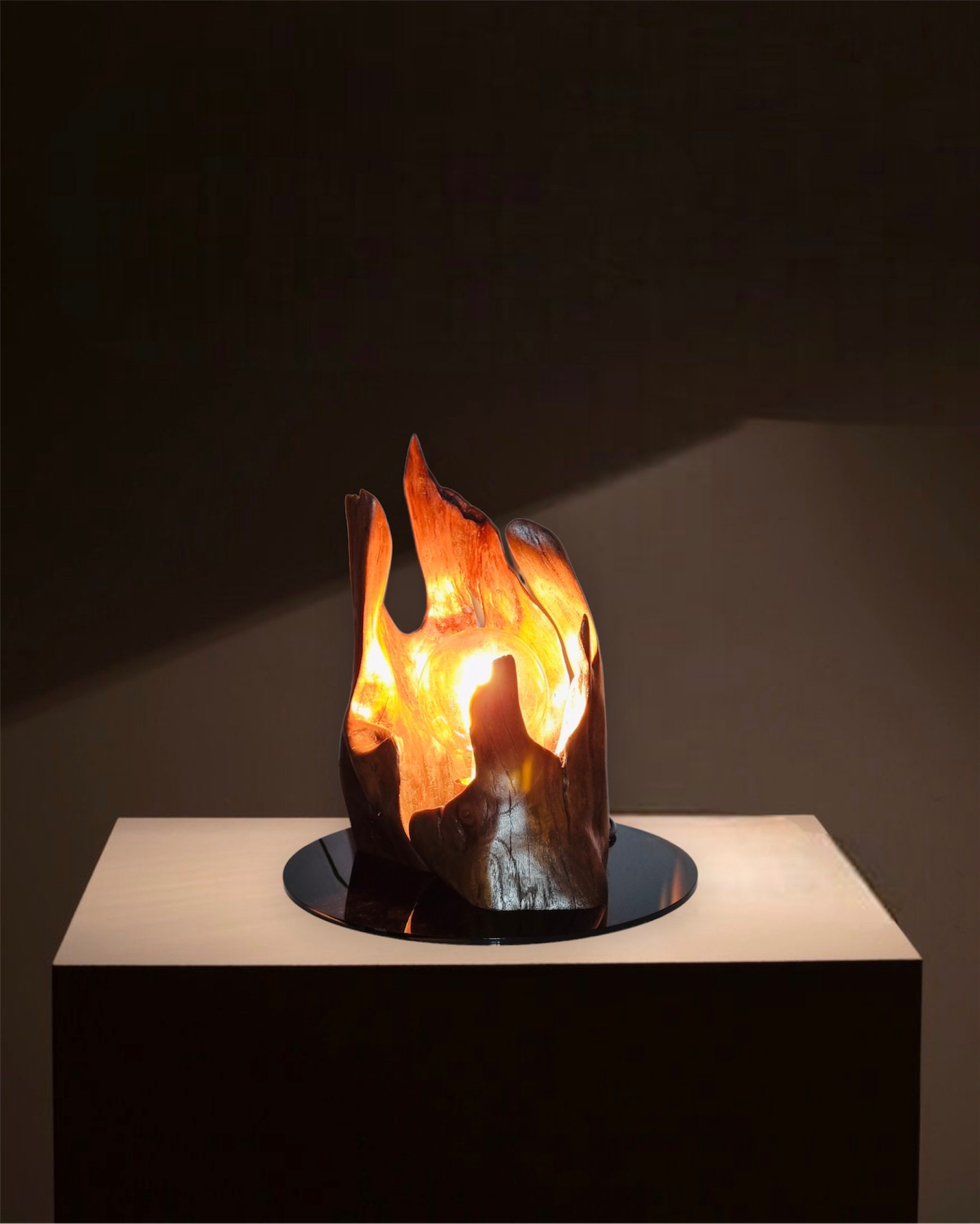 Handmade Designer Lamp Solid Oak Vintage Connected Bulb and - Etsy