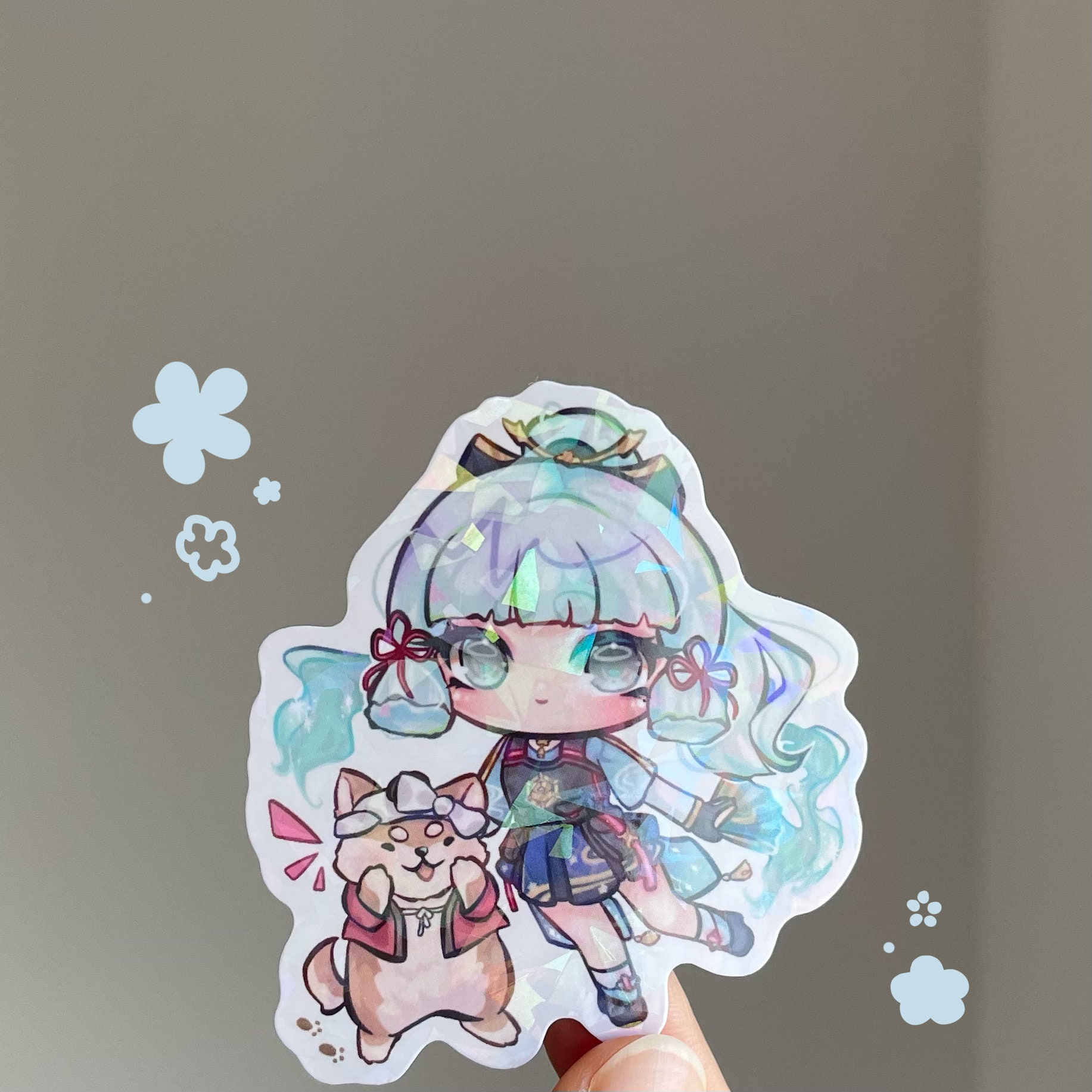 Holographic Genshin Impact Vinyl Stickers Ayaka Ganyu Hu Tao Raiden ...