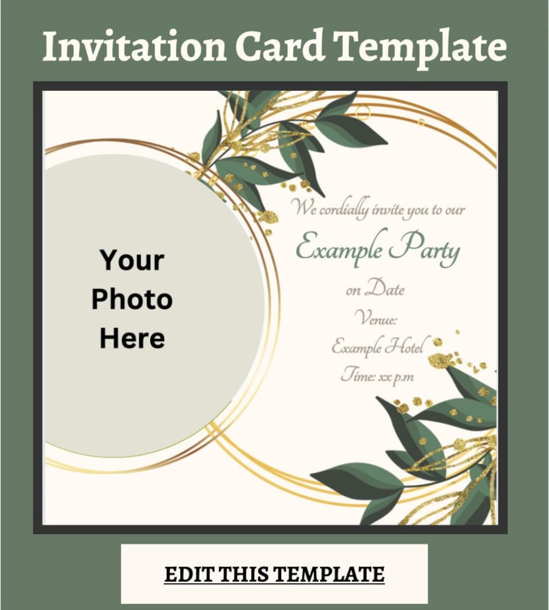 Invitation Card Template - Etsy