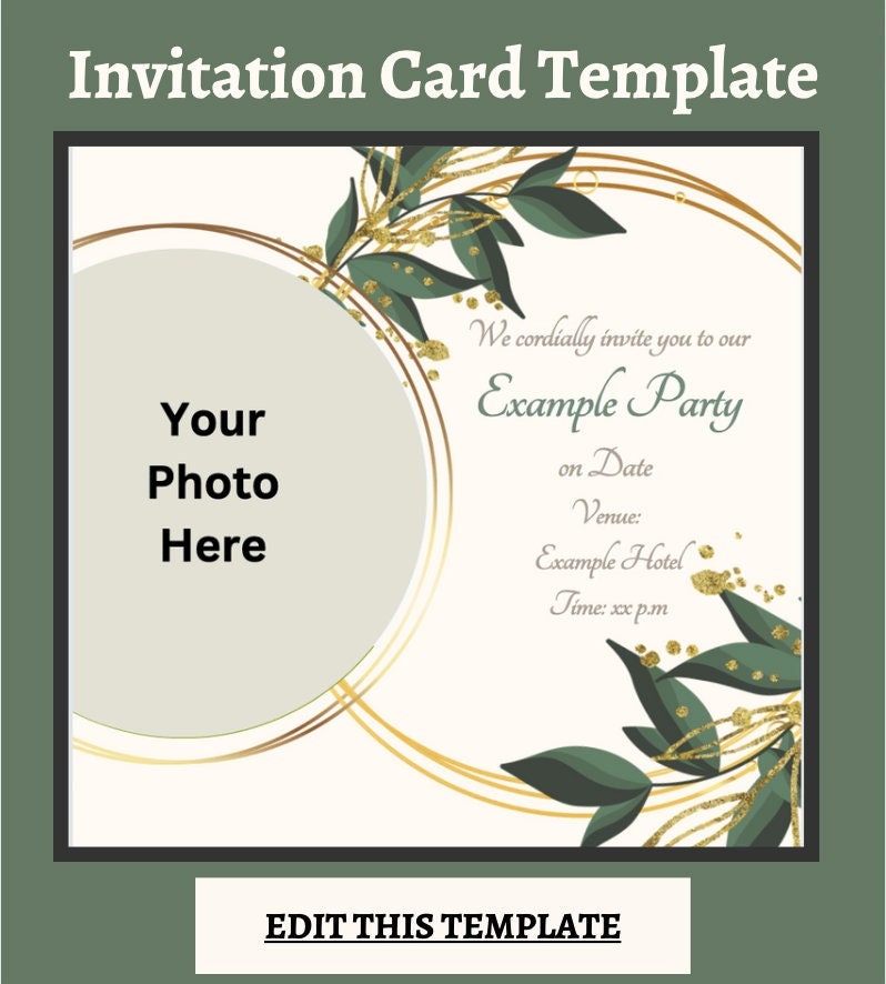 Invitation Card Template - Etsy