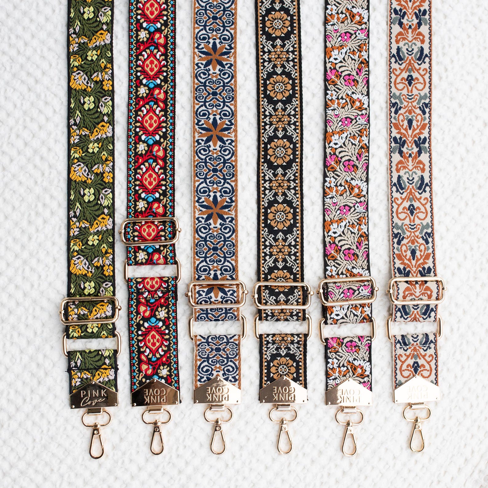 Embroidered Floral Bag Strap: Adjustable Jacquard Crossbody or Guitar ...
