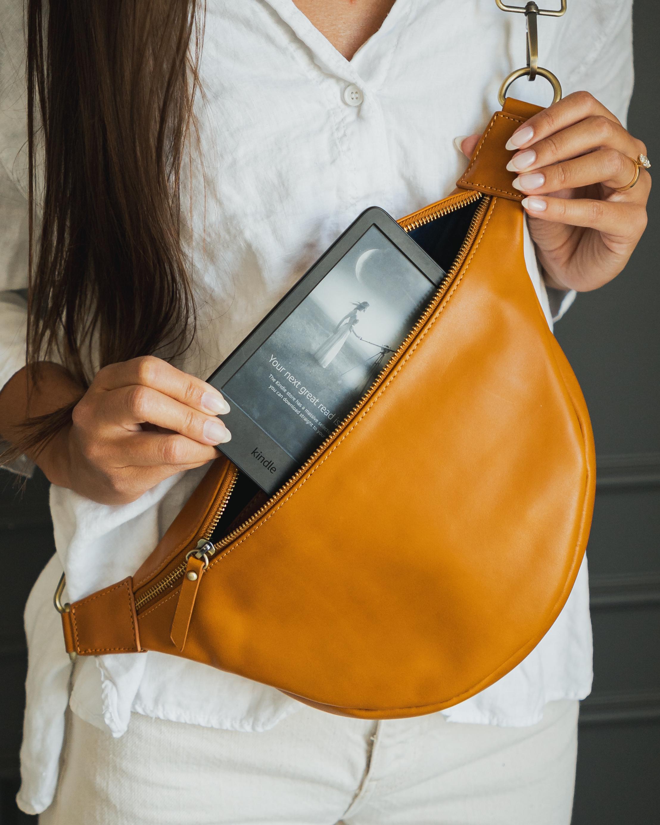 Genuine & Vegan Leather Crossbody Bag: Woven Texture Sling Purse With ...