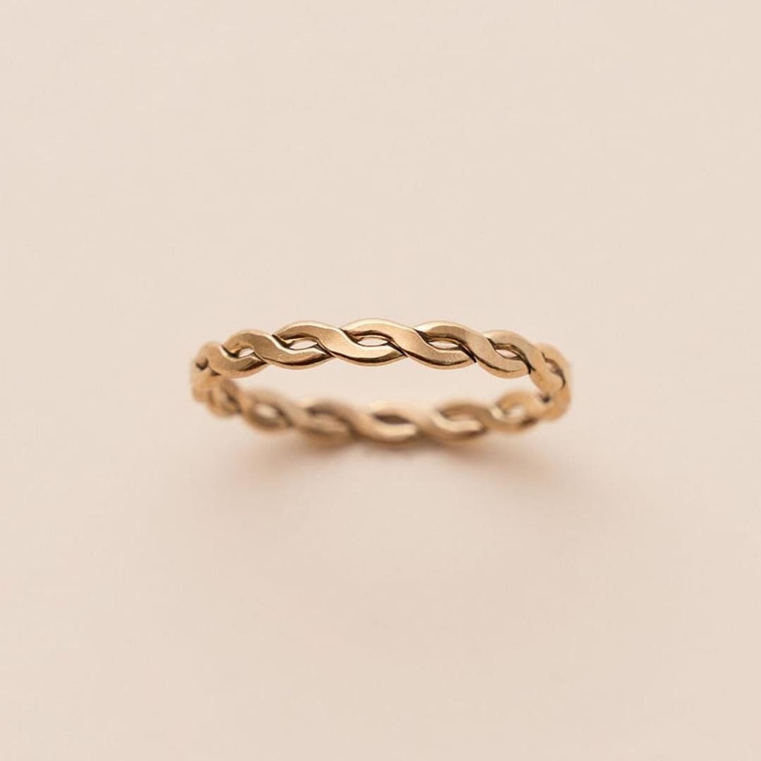 Woven Ring • 14k Gold Filled • Braid Ring • Stacking Rings • Stackable Rings • Minimalist Ring ...