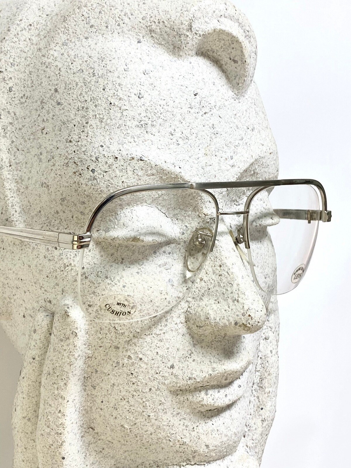 Brillen Aviator Cable Temple Matte Shiny Silver 1980s Vintage New Old ...