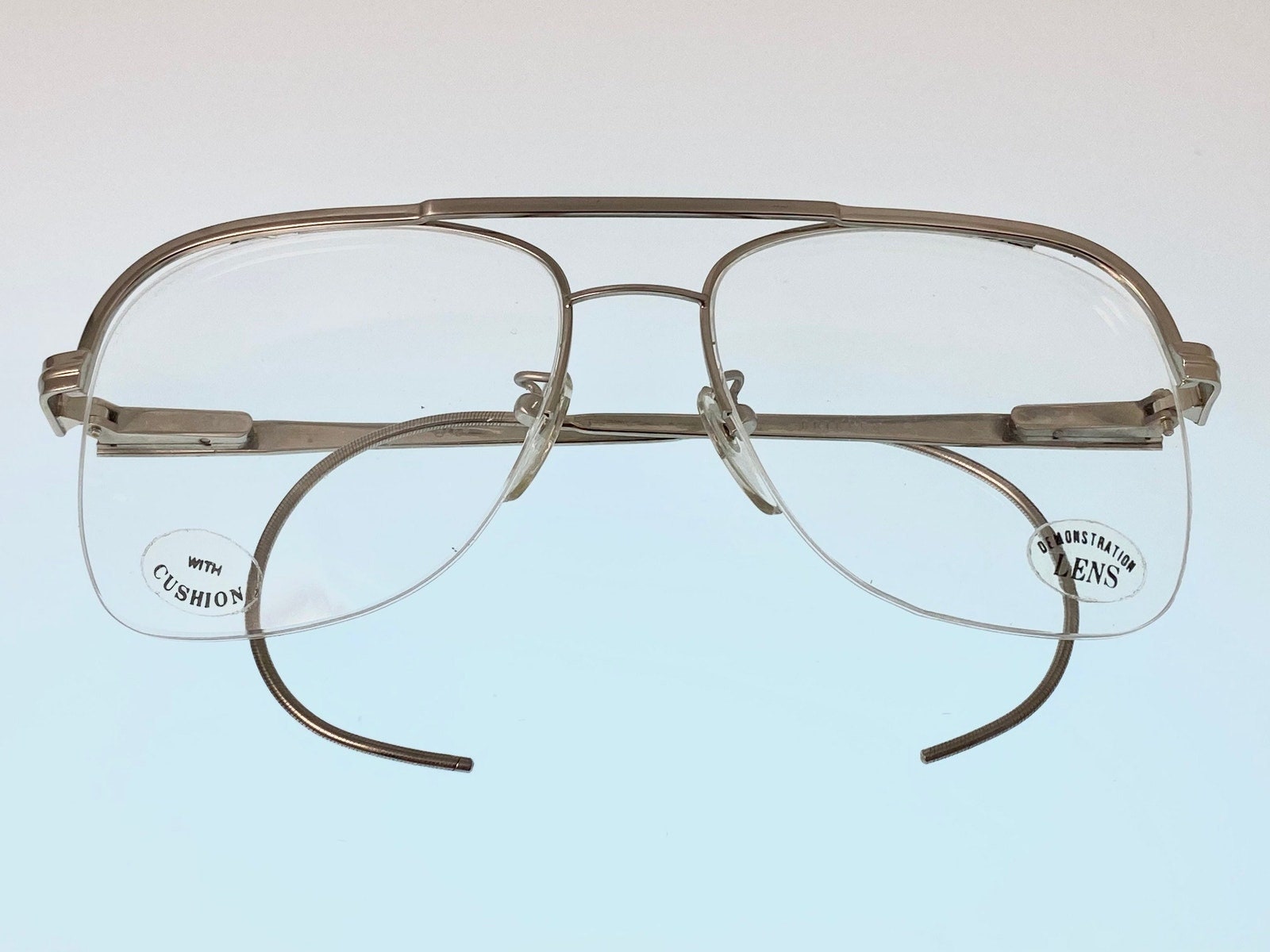 Brillen Aviator Cable Temple Matte Shiny Silver 1980s Vintage New Old ...