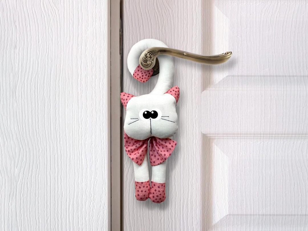 Do Not Disturb Sign for Cat Lovers, Funny Stuffed Cat Door Hanger ...