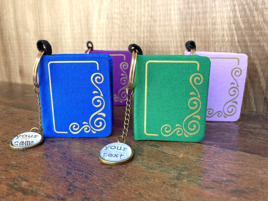 Mini Book Keychain - Tiny Notebook Charm | Custom Mini Journal ...