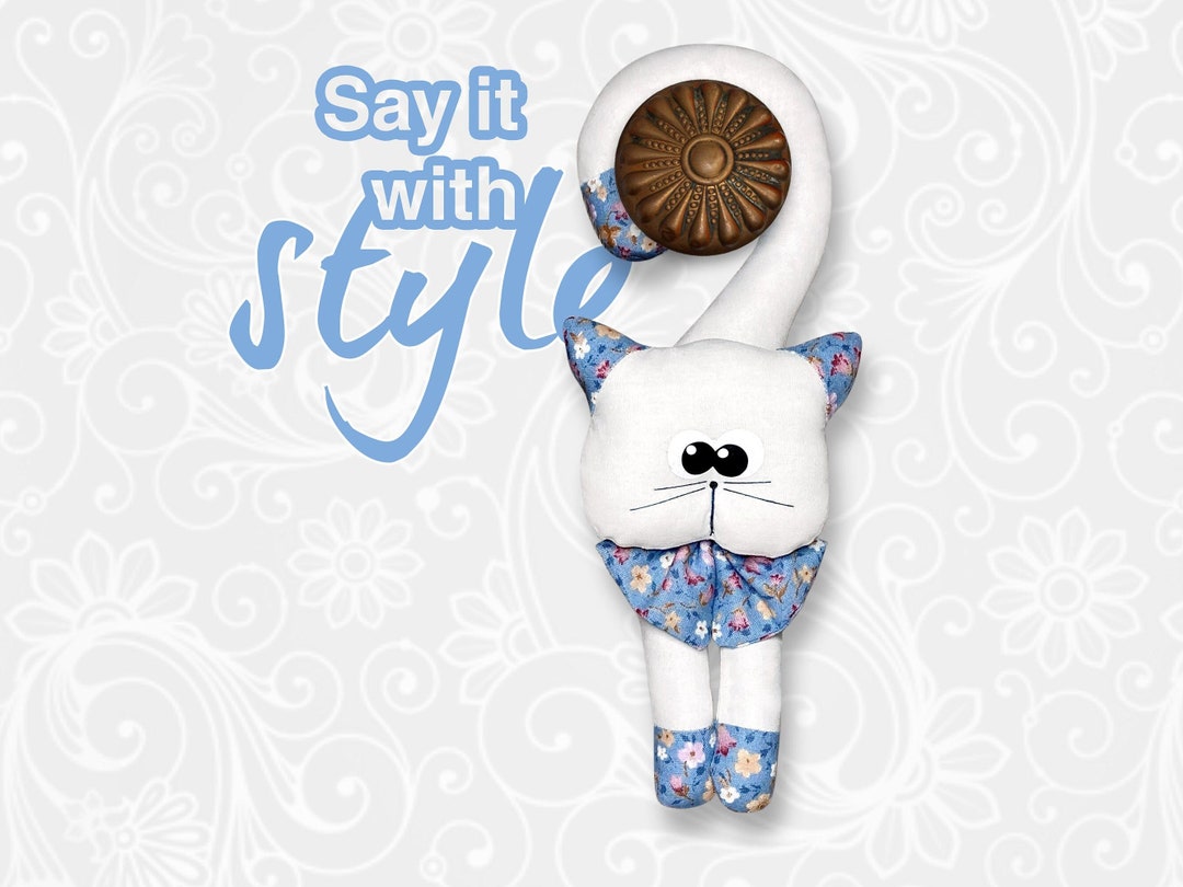 Custom Stuffed Toy Funny Door Sign Cute Cat Themed Gift Door Knob ...