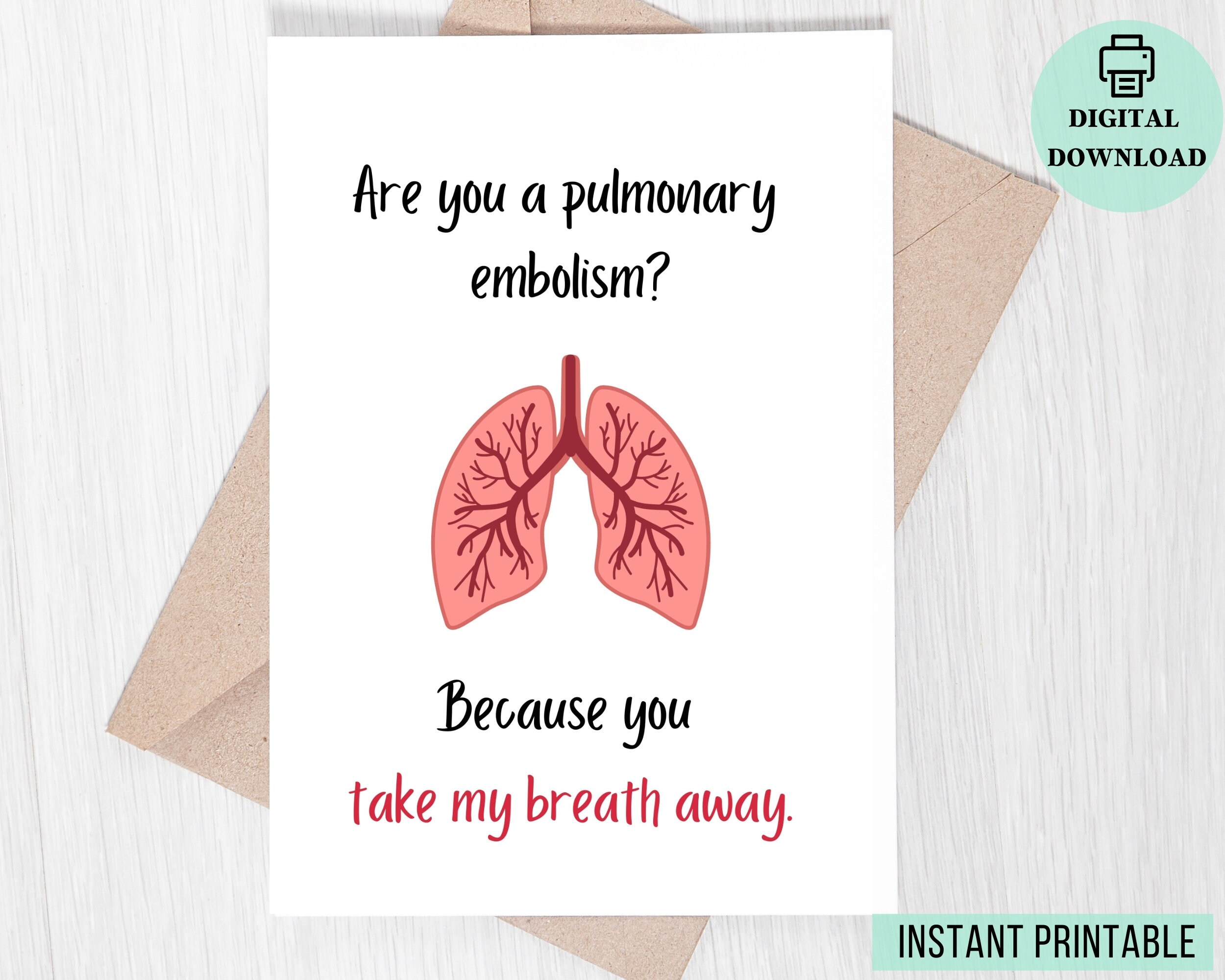 Medical Valentine's Day Card | Printable, Instant Download | Cute ...