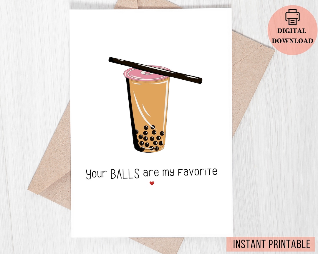 Bubble Tea, Boba Pun, Funny Valentine's, Anniversary, Love Card ...