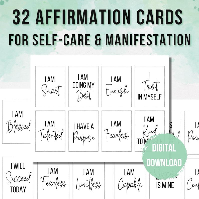 Positive Affirmation Card Deck | Printable Positive Quotes | Cards for ...