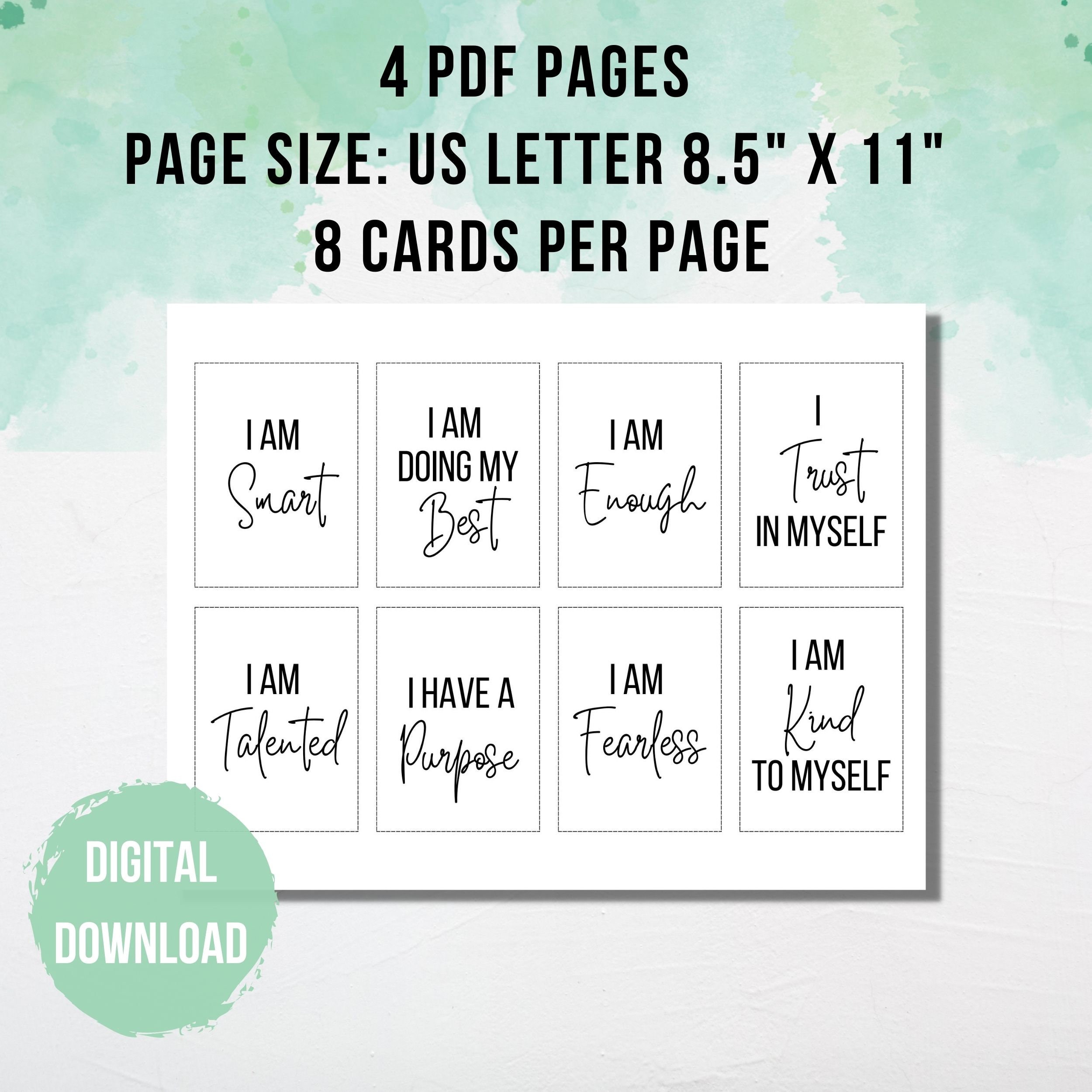 Positive Affirmation Card Deck | Printable Positive Quotes | Cards for ...