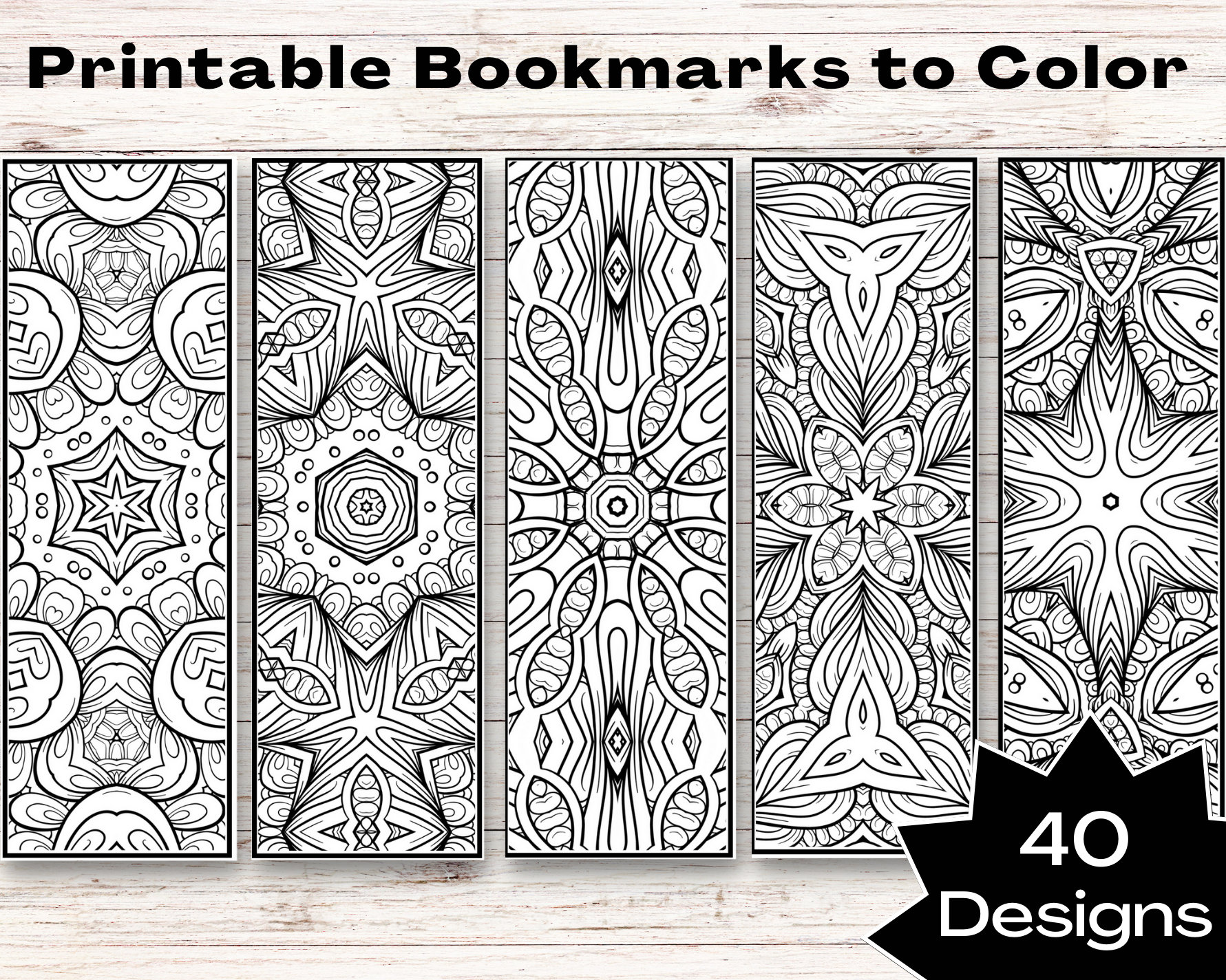 Printable Bookmarks to Color | 40 Colorable Book Marks for Book Lovers ...