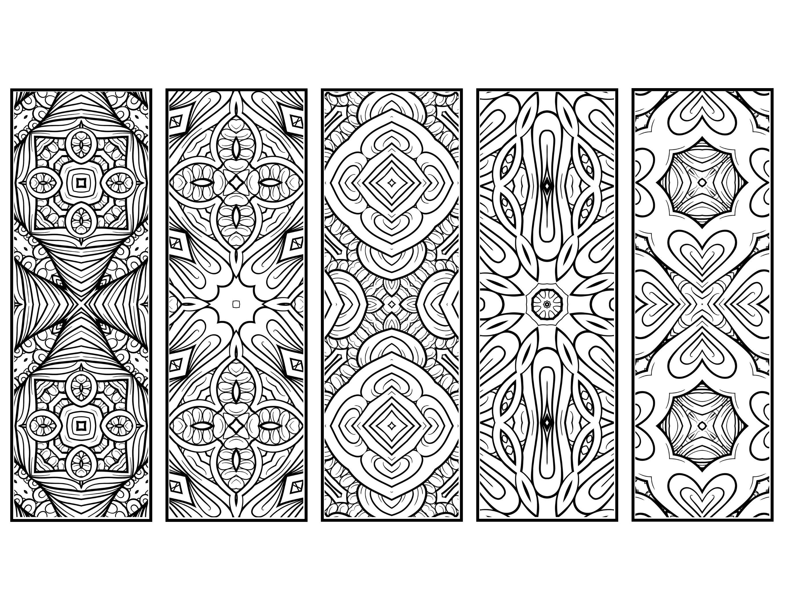 Printable Bookmarks to Color | 40 Colorable Book Marks for Book Lovers ...