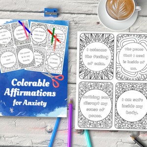 Colorable Affirmation Cards Printable | Mindfulness Gift for Practicing ...