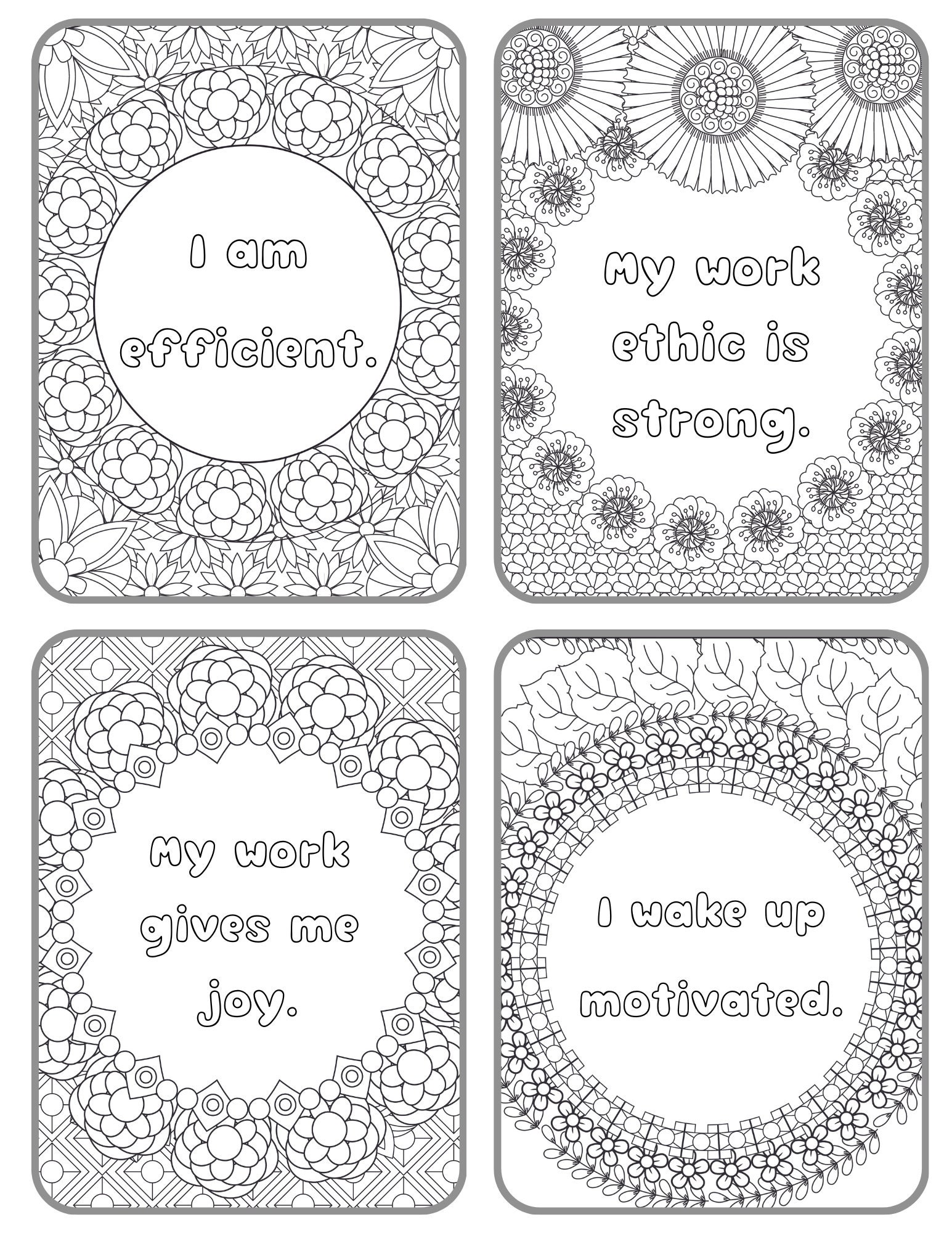 Affirmation Cards for Teachers Printable | Colorable Blessing Deck for ...