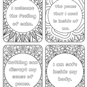 Colorable Affirmation Cards Printable | Mindfulness Gift for Practicing ...
