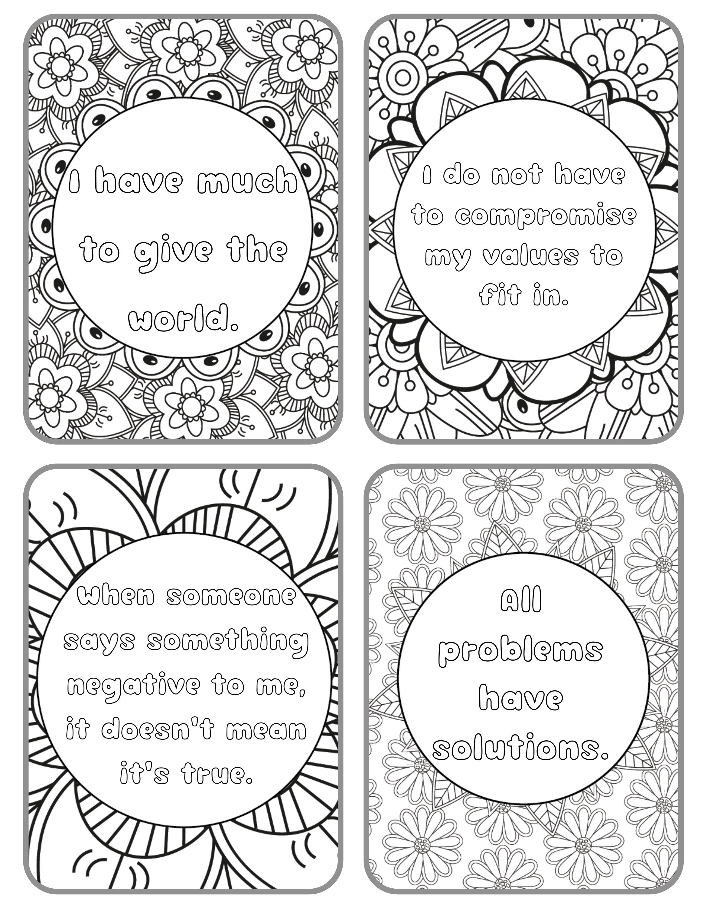 Printable Encouragement Cards for Girls / Colorable Daily - Etsy