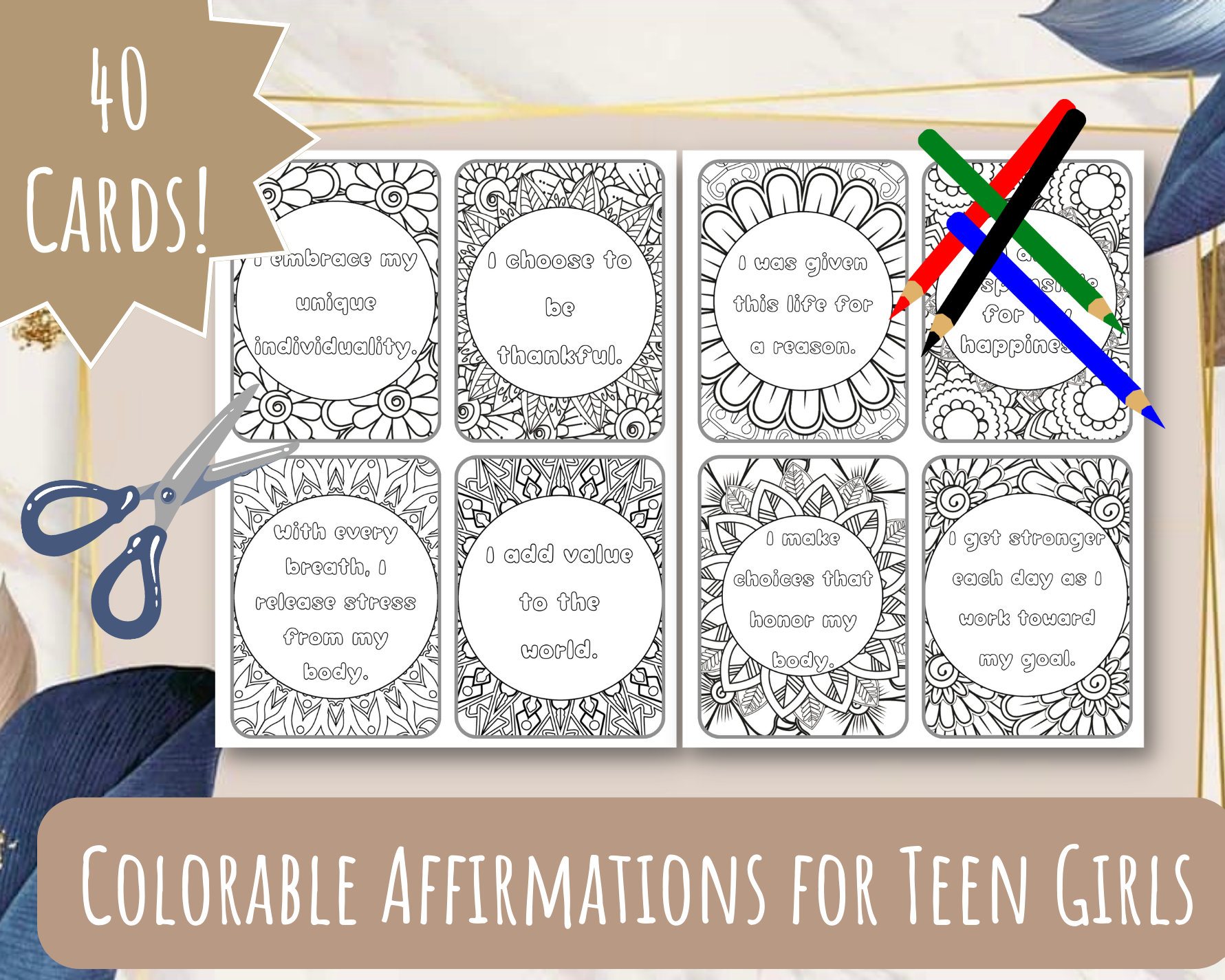 Printable Encouragement Cards for Girls / Colorable Daily - Etsy