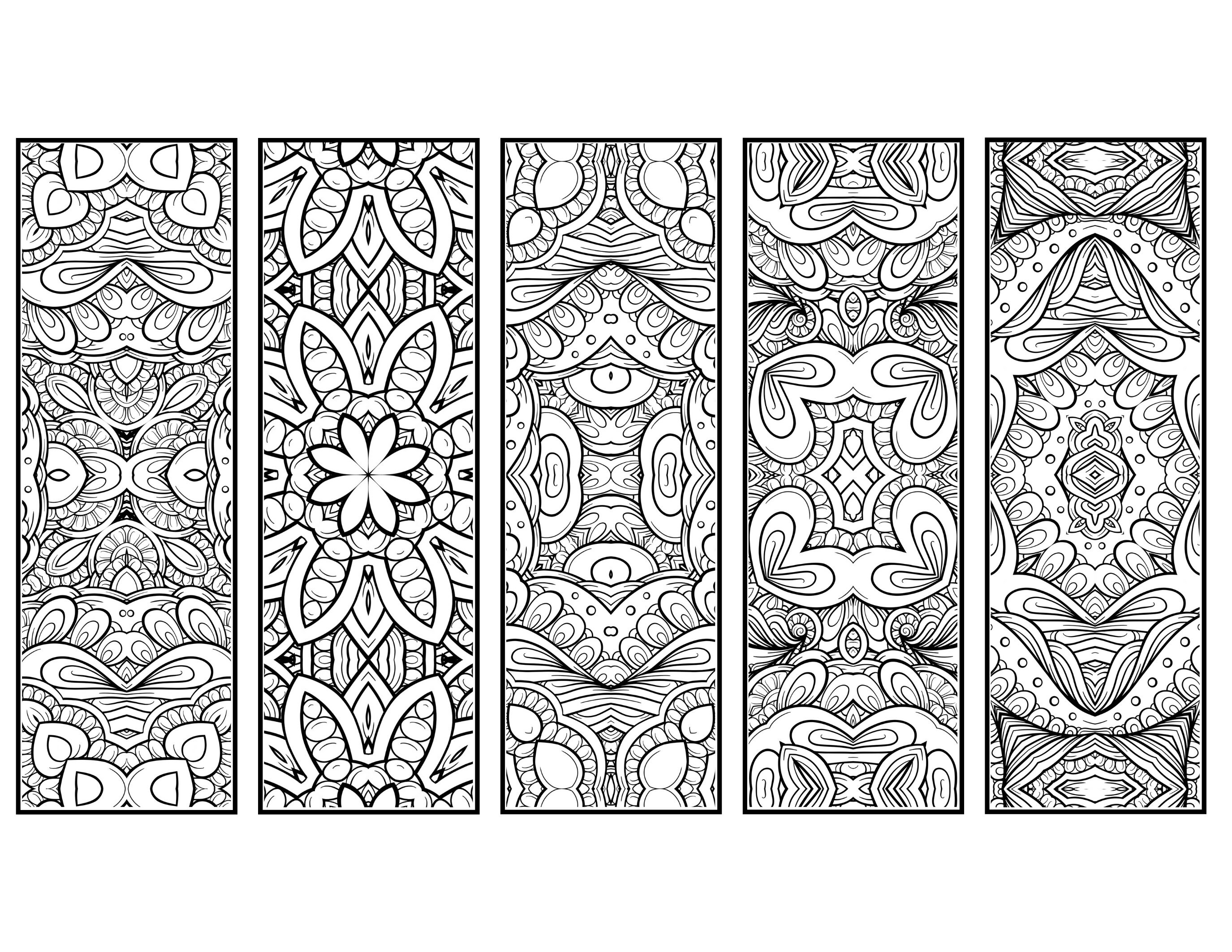 Printable Bookmarks to Color | 40 Colorable Book Marks for Book Lovers ...