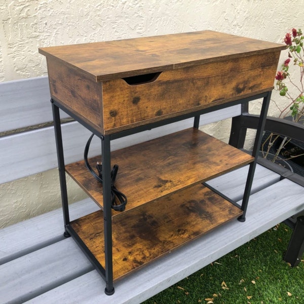 White Industrial End Table - Etsy