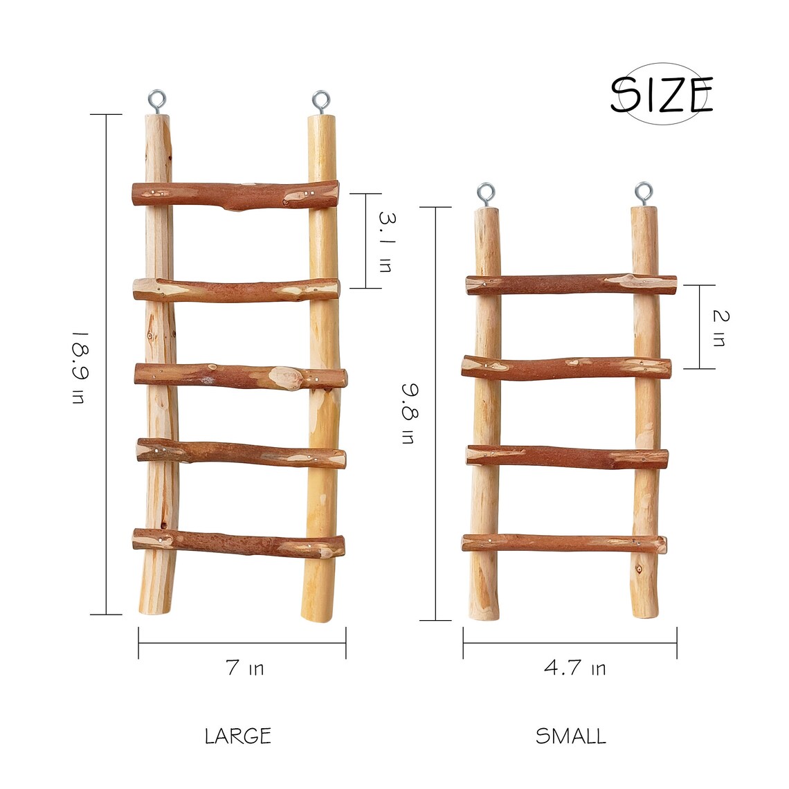 Natural Wooden Bird Ladders, Bird Ladder, Bird Cage Ladder, Parrot ...