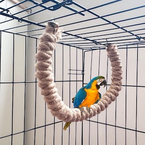 Sisal Rope Perch, Natural Rope Bird Perch With Suction Cups, Flexible ...