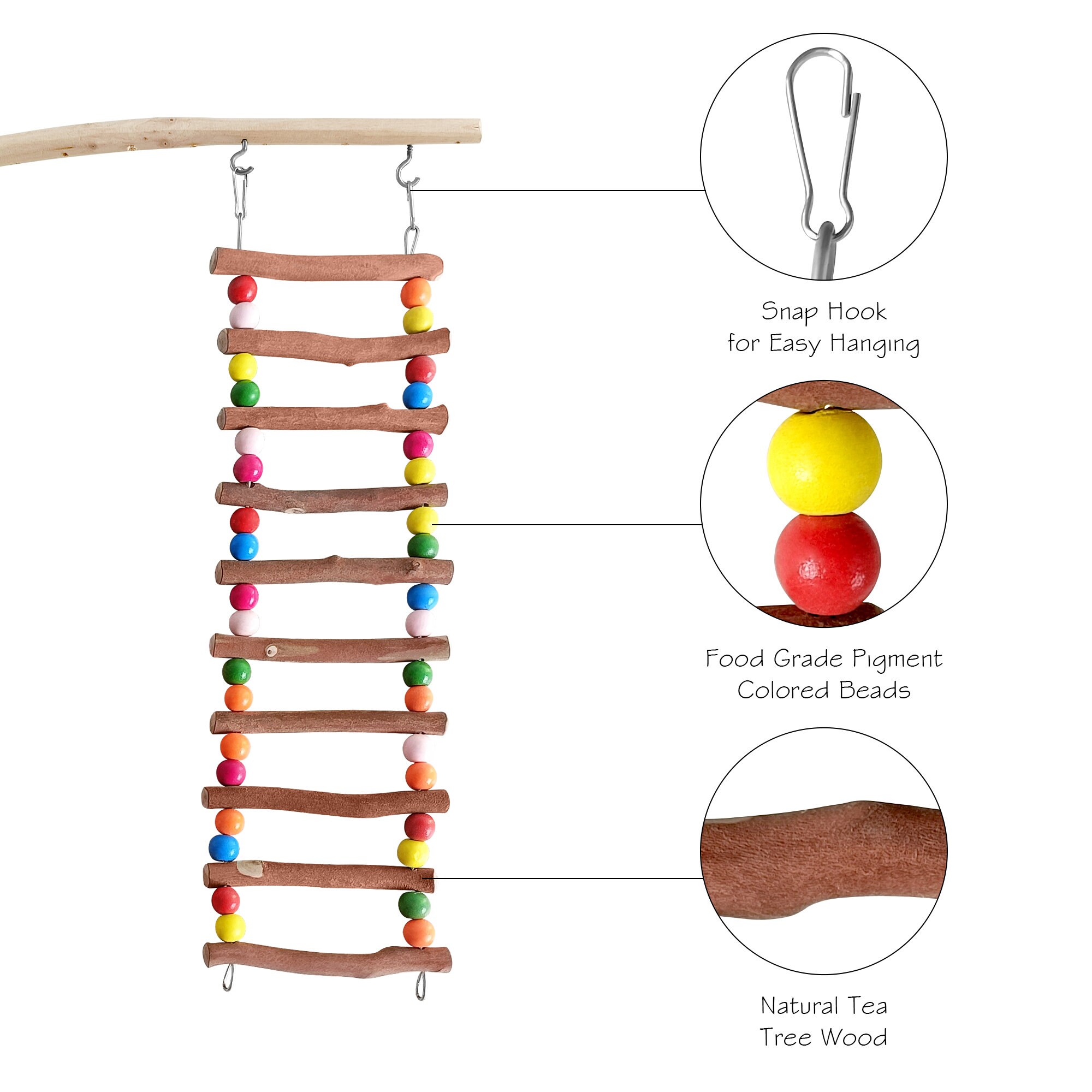 Natural Wooden Bird Ladders, Bird Ladder, Bird Cage Ladder, Colorful ...