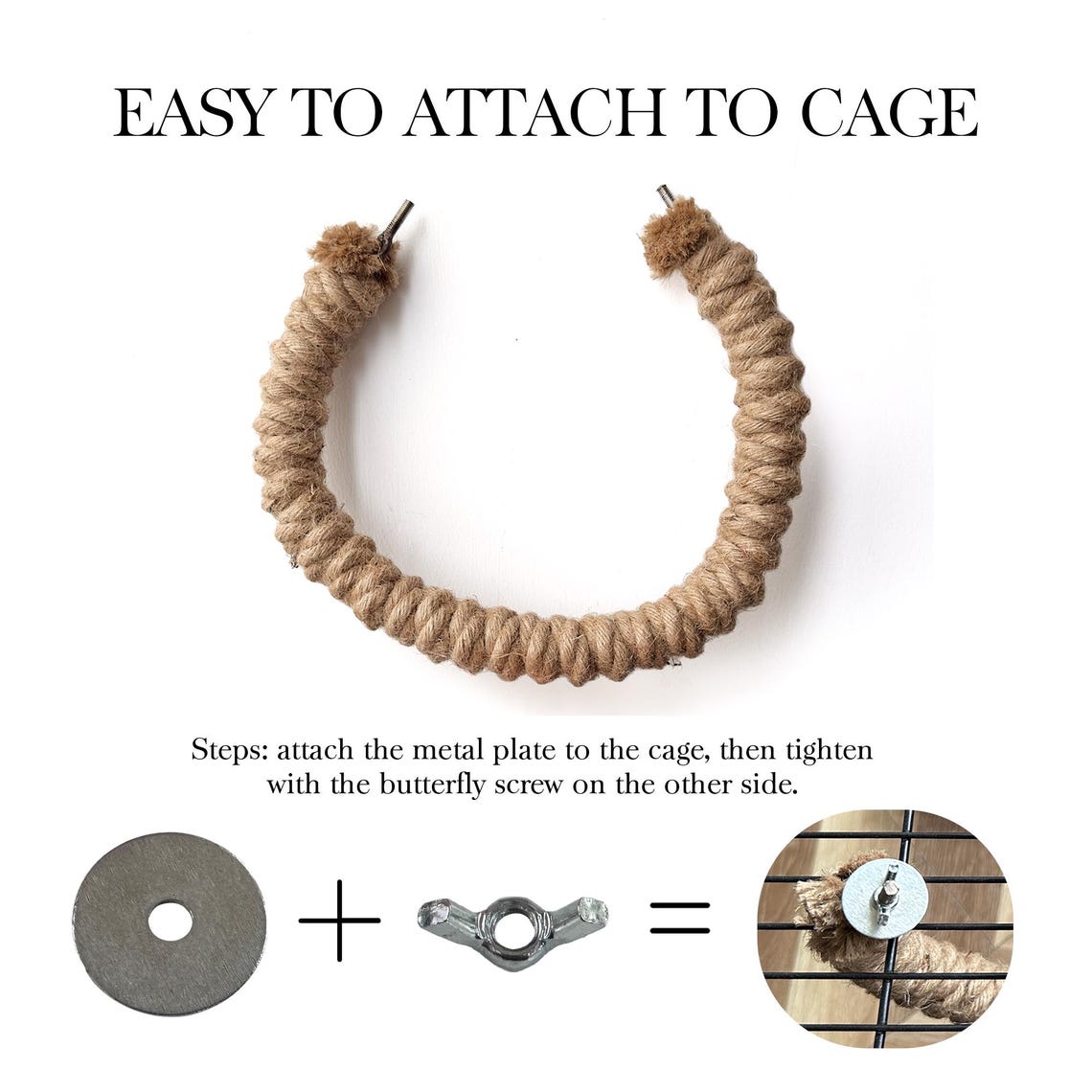 Sisal Rope Bird Perch With Suction Cups, Flexible Parrot Climbing Toy ...
