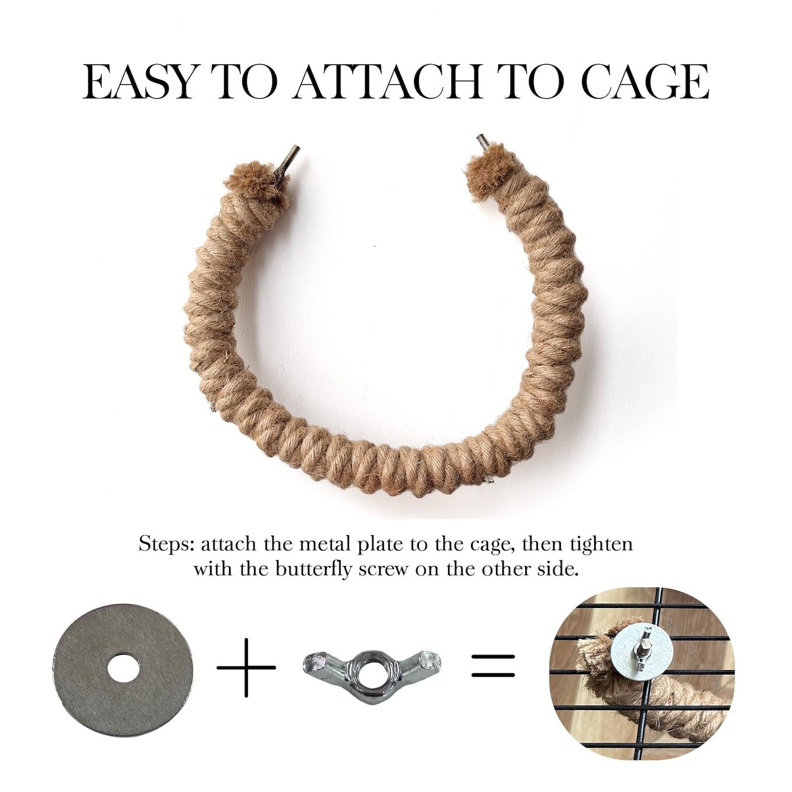 Sisal Rope Bird Perch With Suction Cups, Flexible Parrot Climbing Toy ...