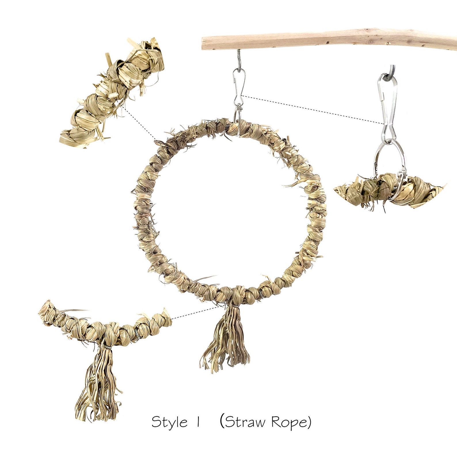 Rattan Bird Swing Parrot Hanging Swing Bird Toys Parrot - Etsy