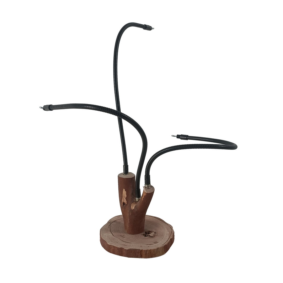 Simple Gooseneck Bird Stand, Parrot Solid Wood Base Stand, Stainless ...
