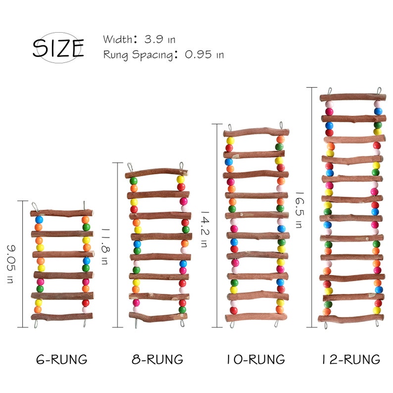Natural Wooden Bird Ladders, Bird Ladder, Bird Cage Ladder, Colorful ...