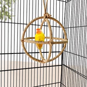 Natural Bird Swing, Parrot Hanging Swing, 3 Ring Parrot Orbit Swing ...